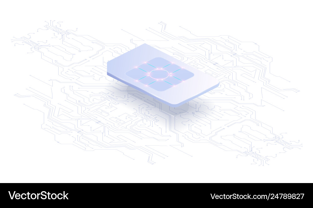 Abstract banner embedded sim concept new mobile Vector Image