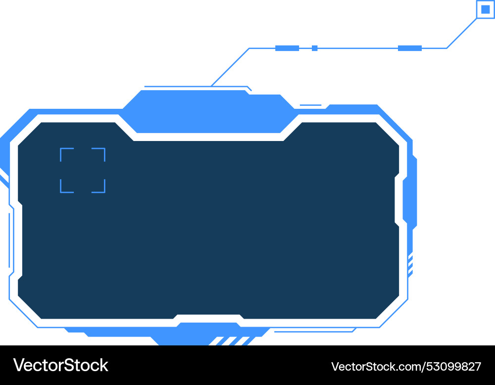 Blue digital hud text box template futuristic Vector Image
