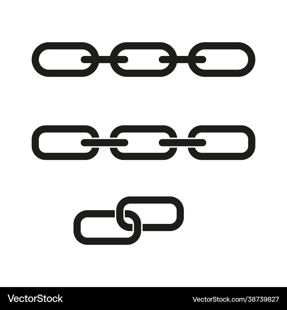 Chain icon with links Royalty Free Vector Image
