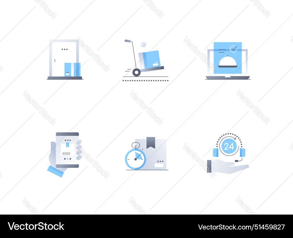 Delivery and ordering of goods - flat design style