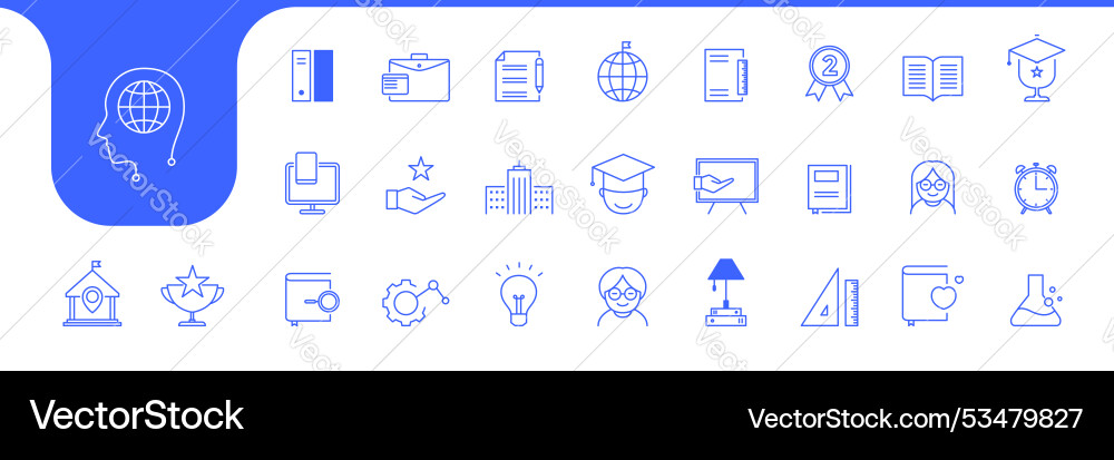 Employee activity line icons set design Royalty Free Vector