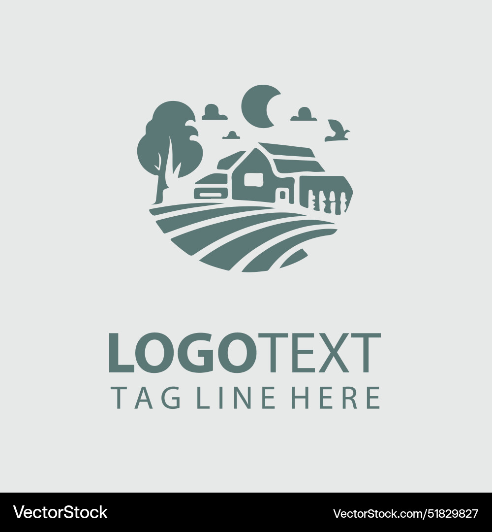 Farm view logo Royalty Free Vector Image - VectorStock
