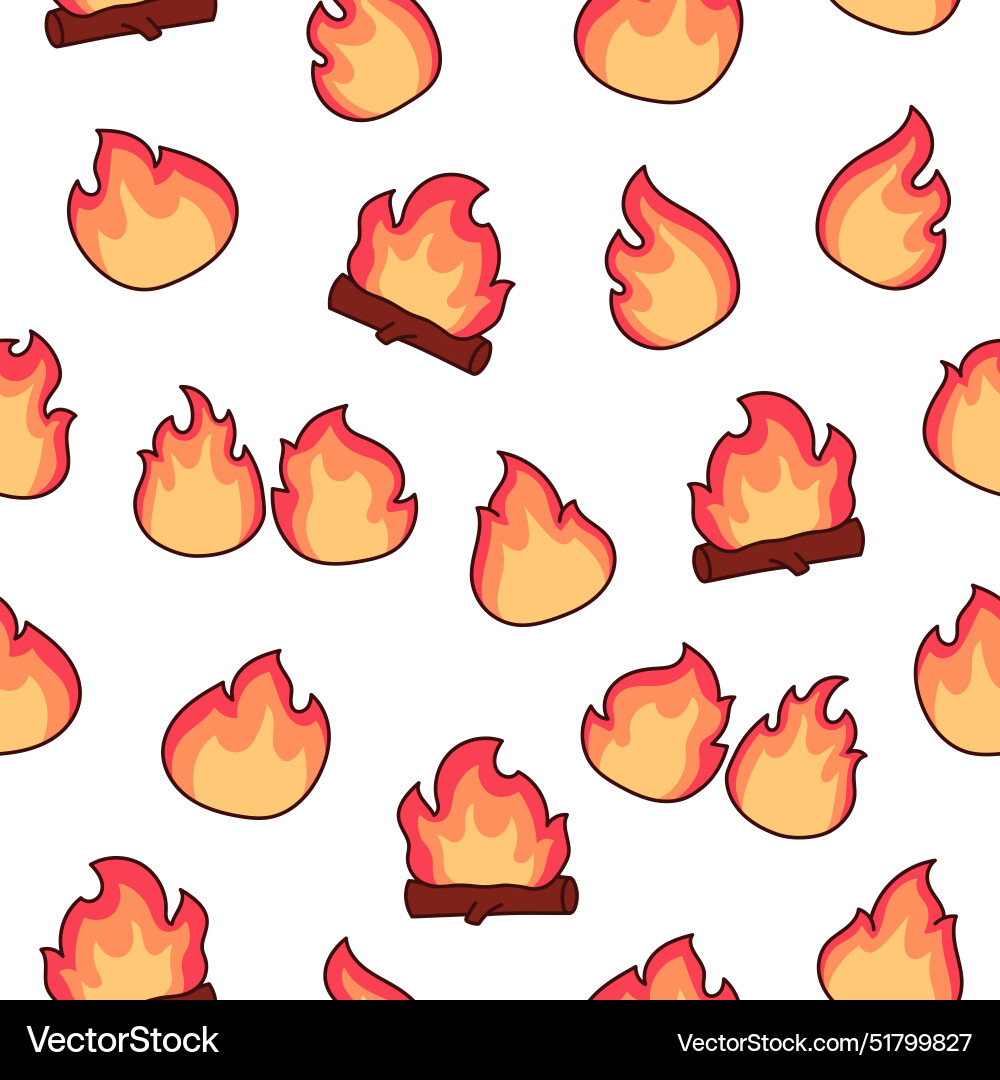 Fire flame seamless pattern Royalty Free Vector Image