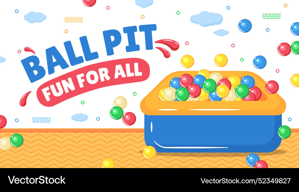 Hand drawn ball pit template design Royalty Free Vector
