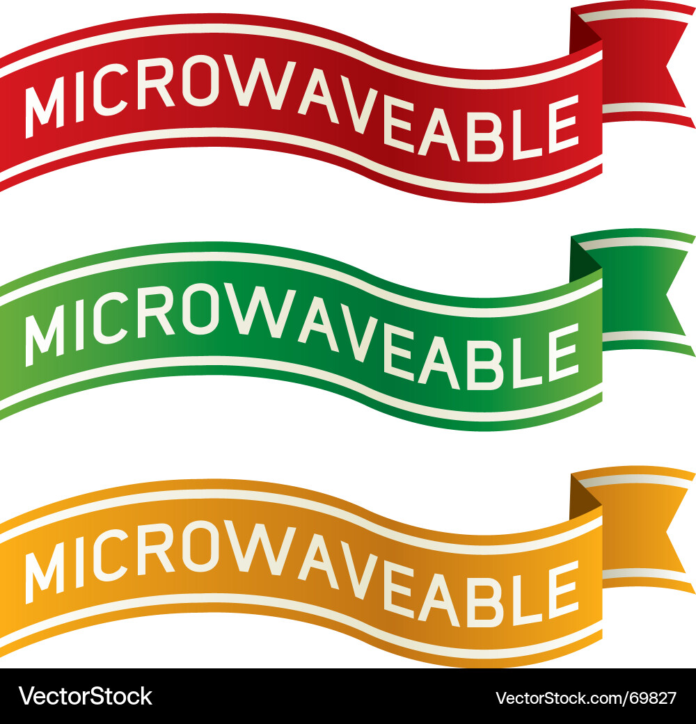 Microwaveable Food Labels & Packaging Vector Image