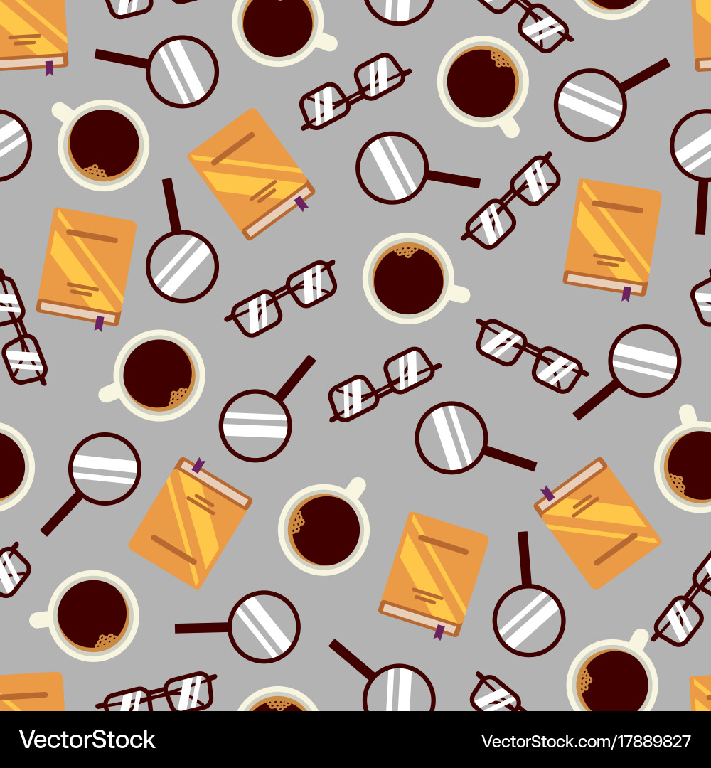 Office seamless pattern with notebook glasses Vector Image