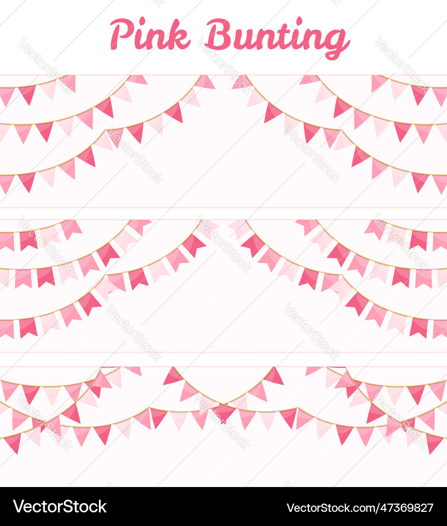 Pink bunting Royalty Free Vector Image - VectorStock