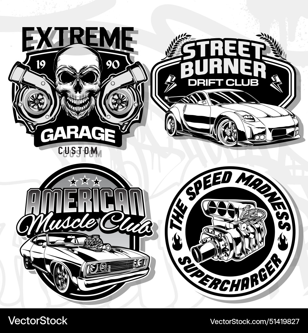 Racing car logo badge 10 Royalty Free Vector Image