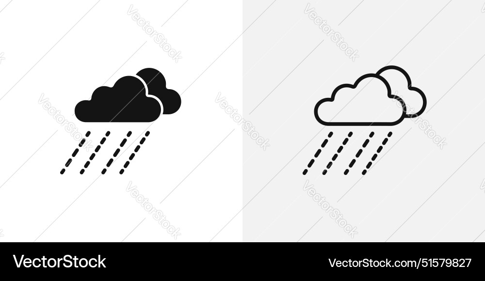 Rain icon set Royalty Free Vector Image - VectorStock
