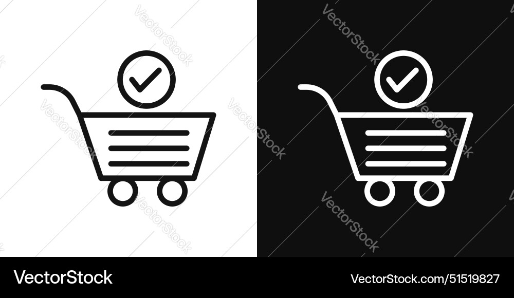 Shopping cart check icon Royalty Free Vector Image