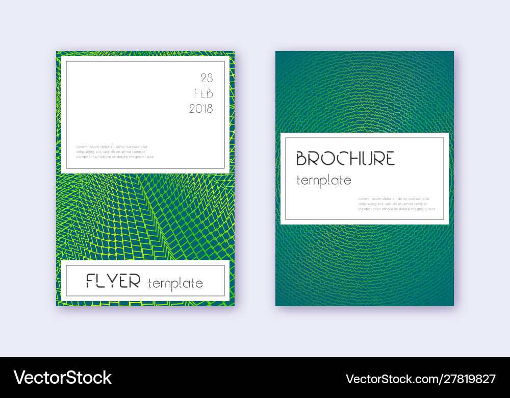Stylish cover design template set green abstract Vector Image