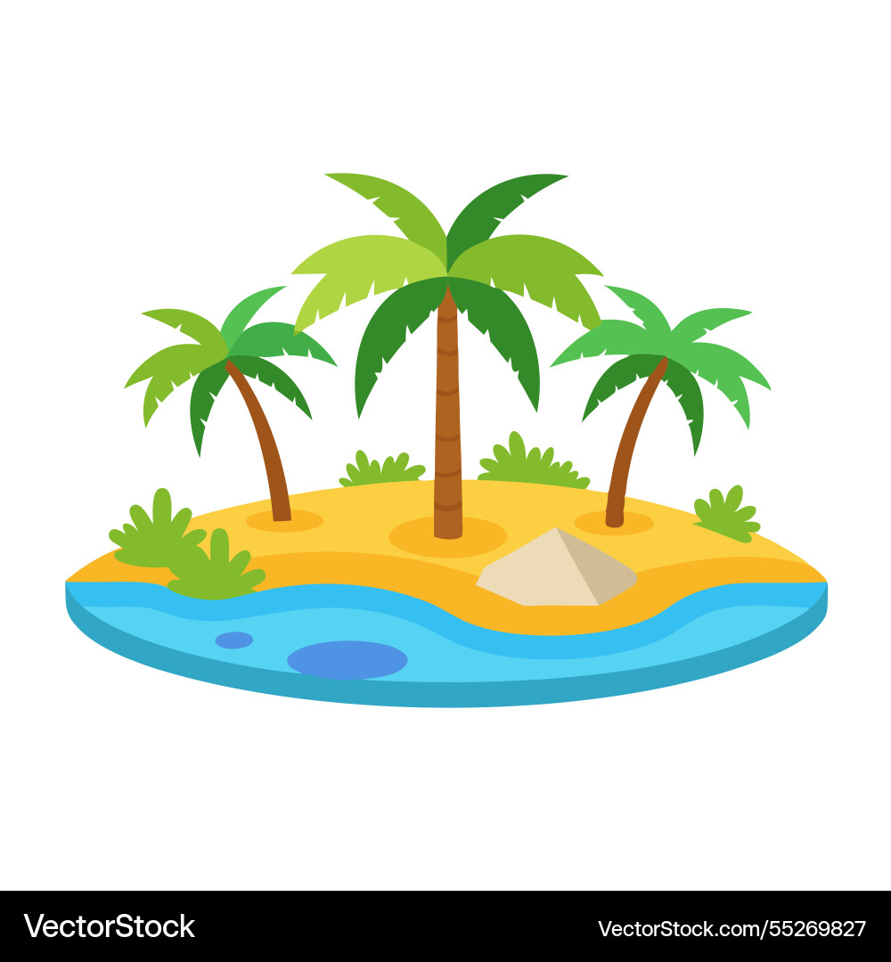Tropical oasis isolated flat on white background Vector Image