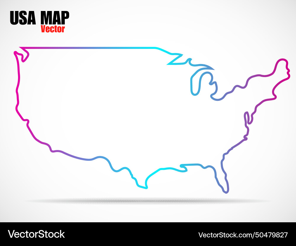 Usa map isolated on white background outline Vector Image