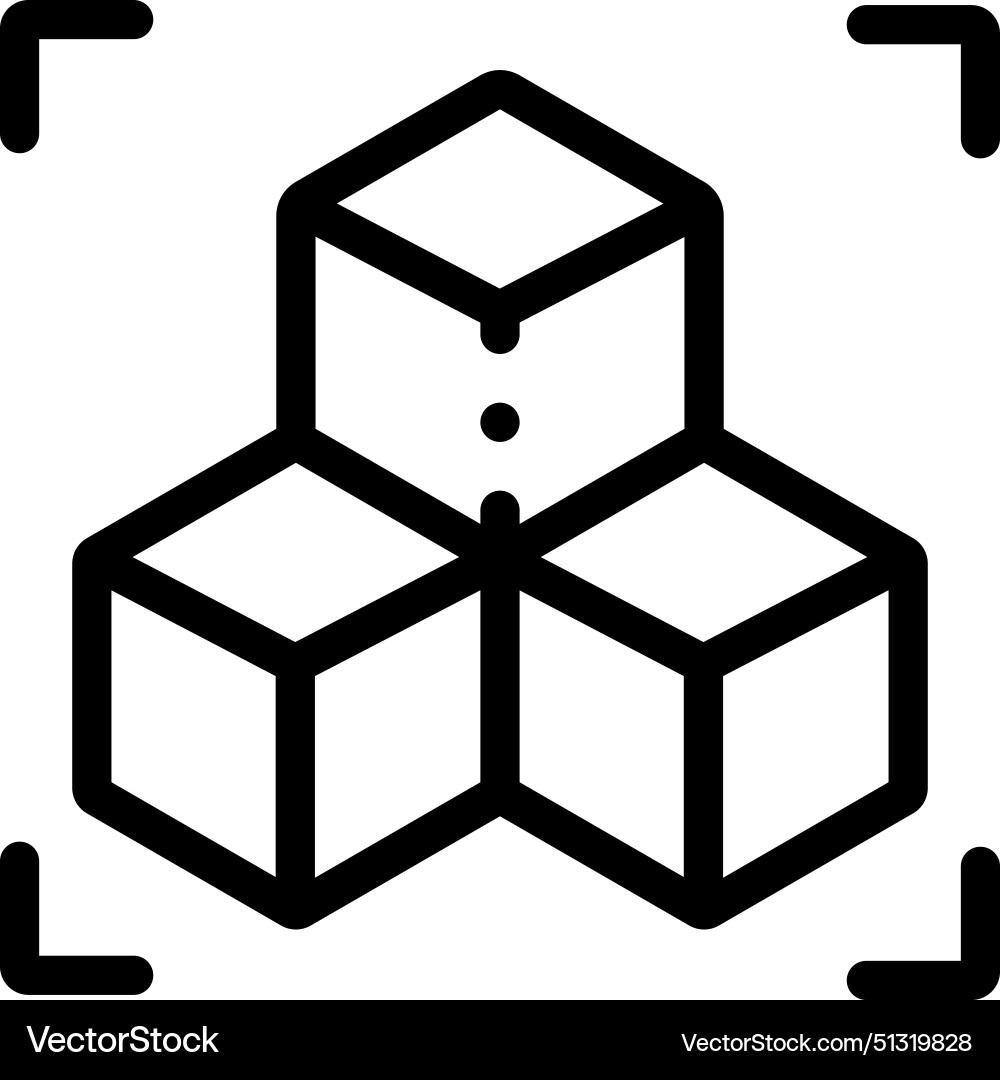 3d icon thin linear style design isolated Vector Image