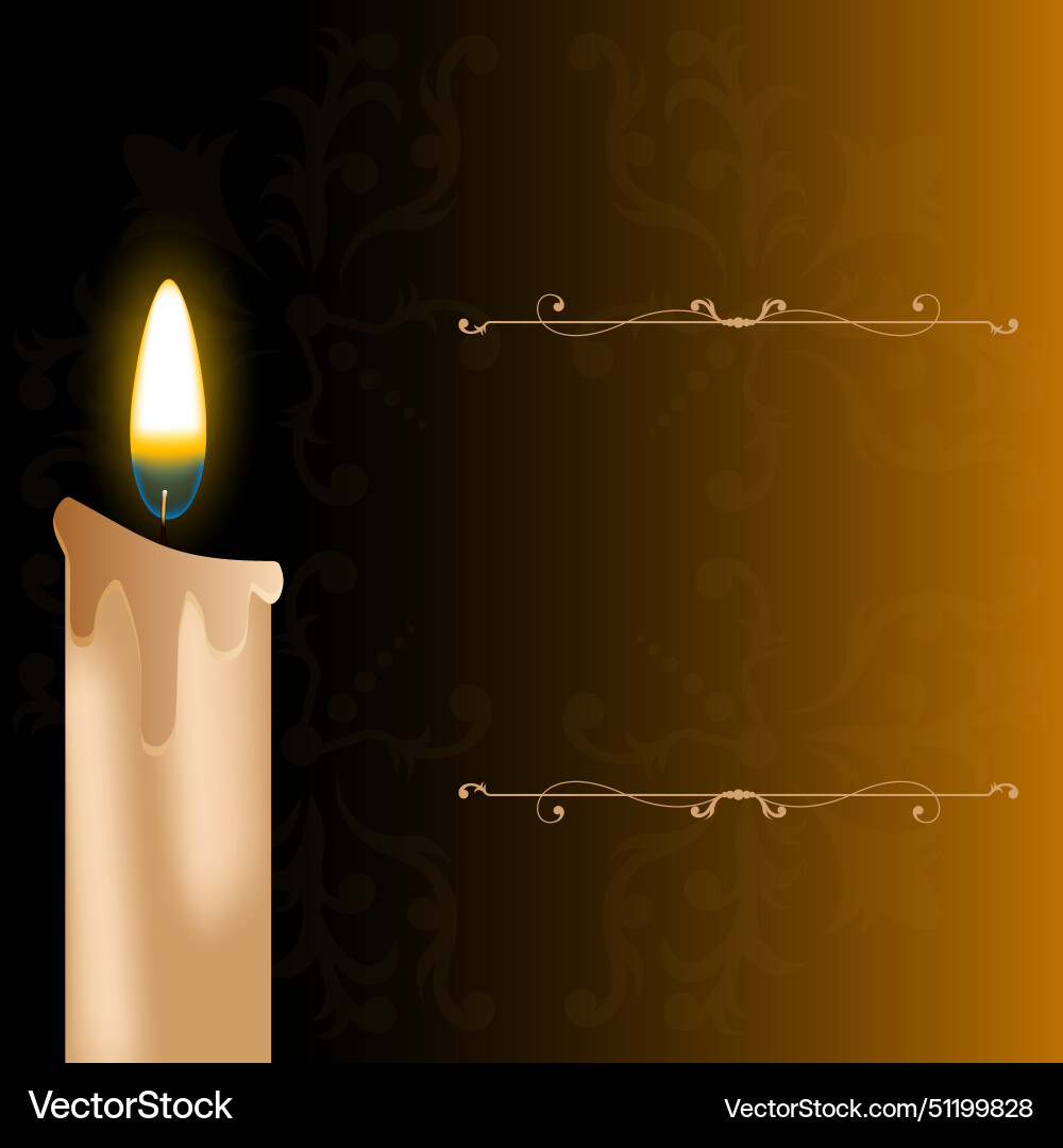 Burning candle stick background design Royalty Free Vector