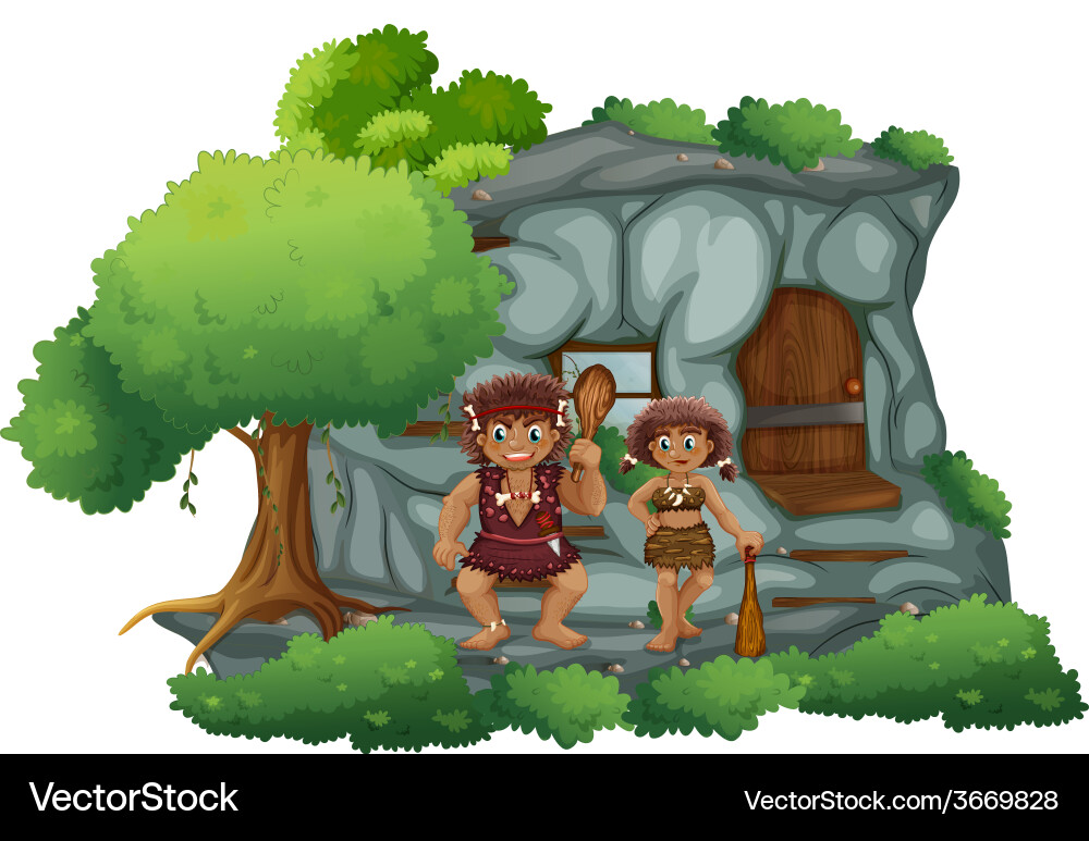 Cavemen Royalty Free Vector Image - VectorStock
