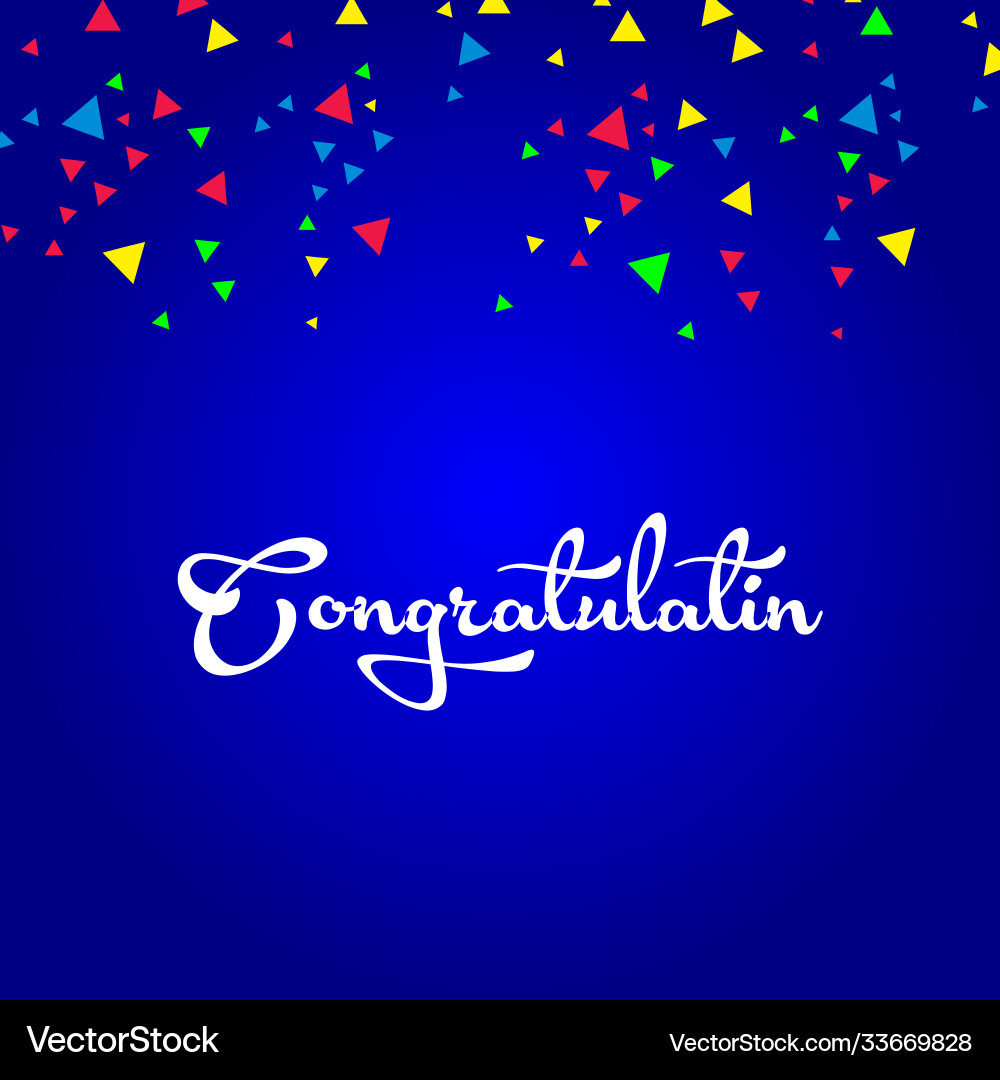 Congratulation template design Royalty Free Vector Image