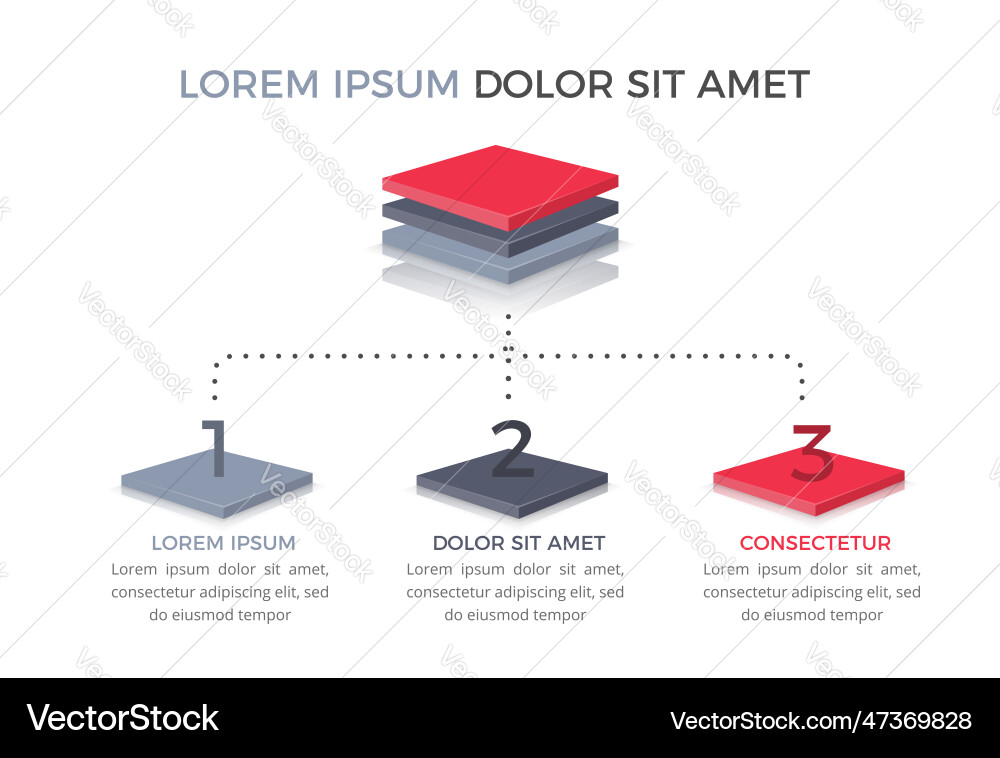 Diagram with 3 elements Royalty Free Vector Image