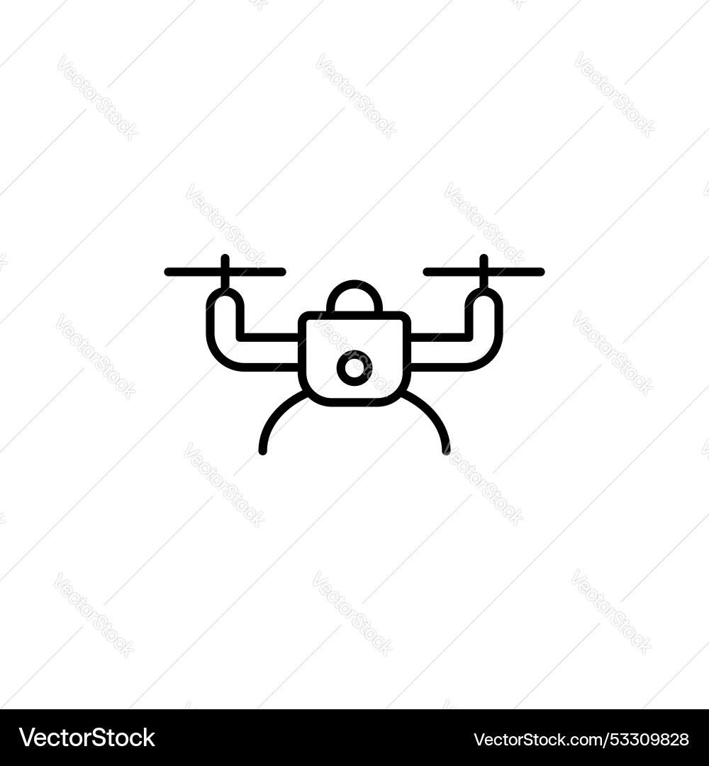 Drone icon isolated on white background Royalty Free Vector