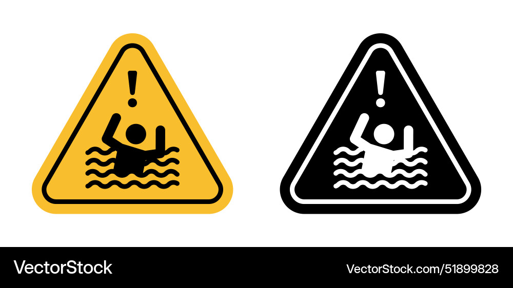Drowning risk warning sign promote safety Vector Image
