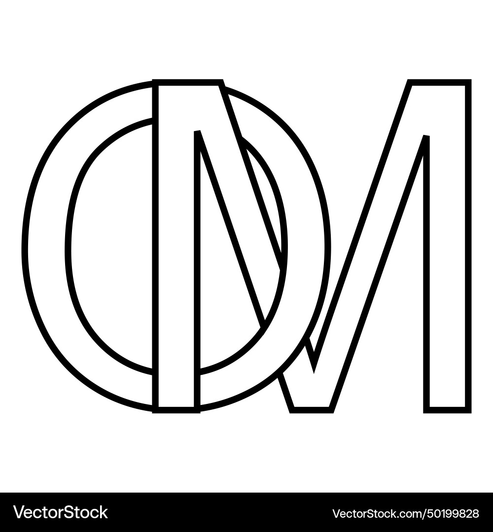 Logo sign om mo icon double letters logotype m o Vector Image