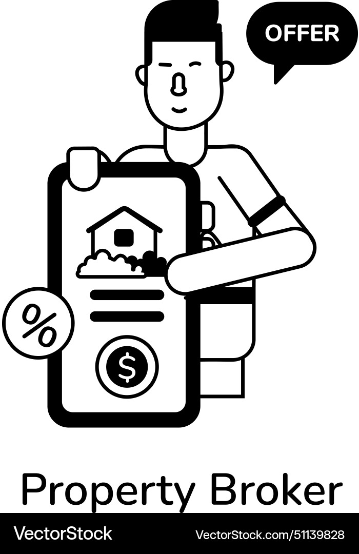 Property broker Royalty Free Vector Image - VectorStock
