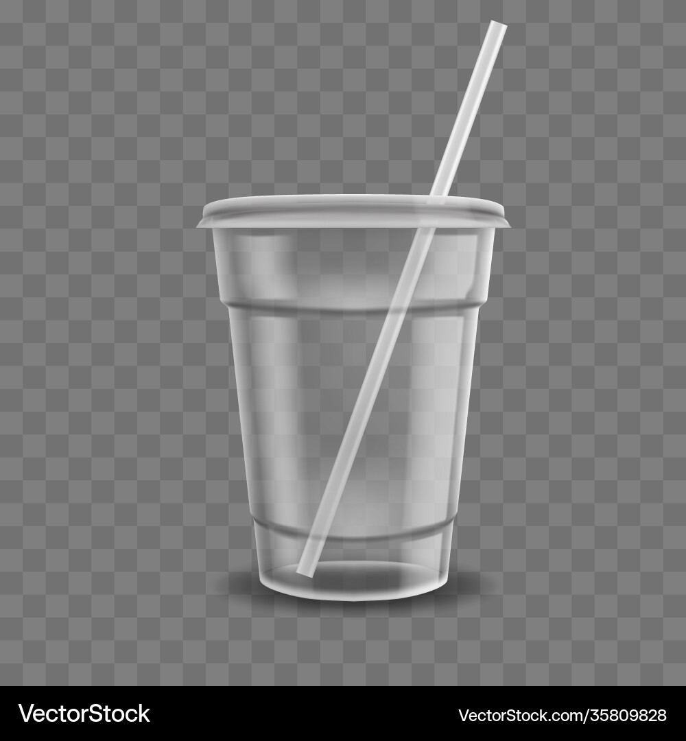 Realistic plastic coffee cup clear Royalty Free Vector Image