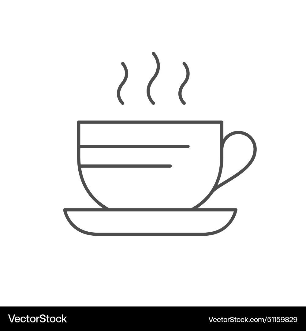 Cup of coffee line icon Royalty Free Vector Image