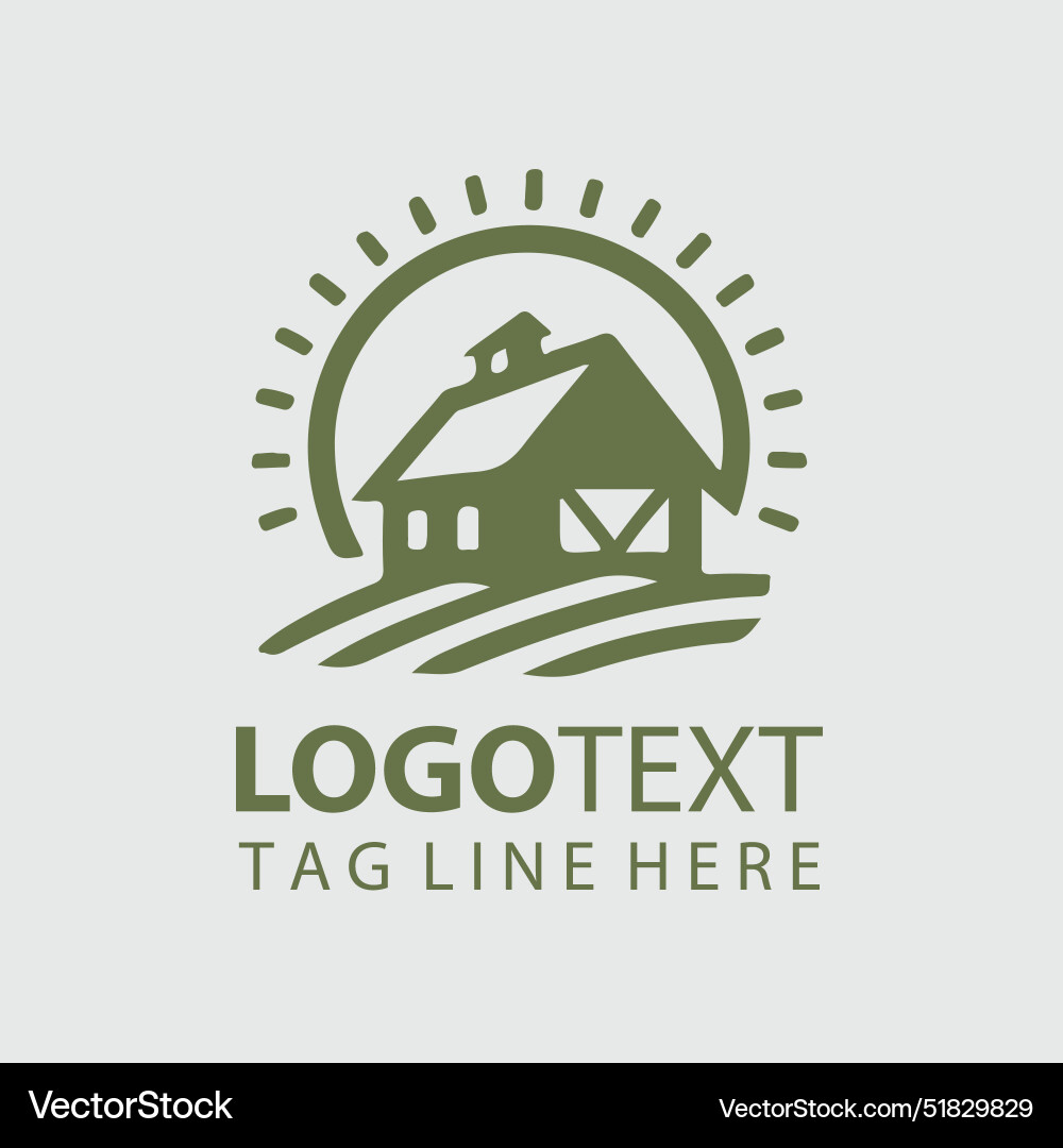 Farm view logo Royalty Free Vector Image - VectorStock