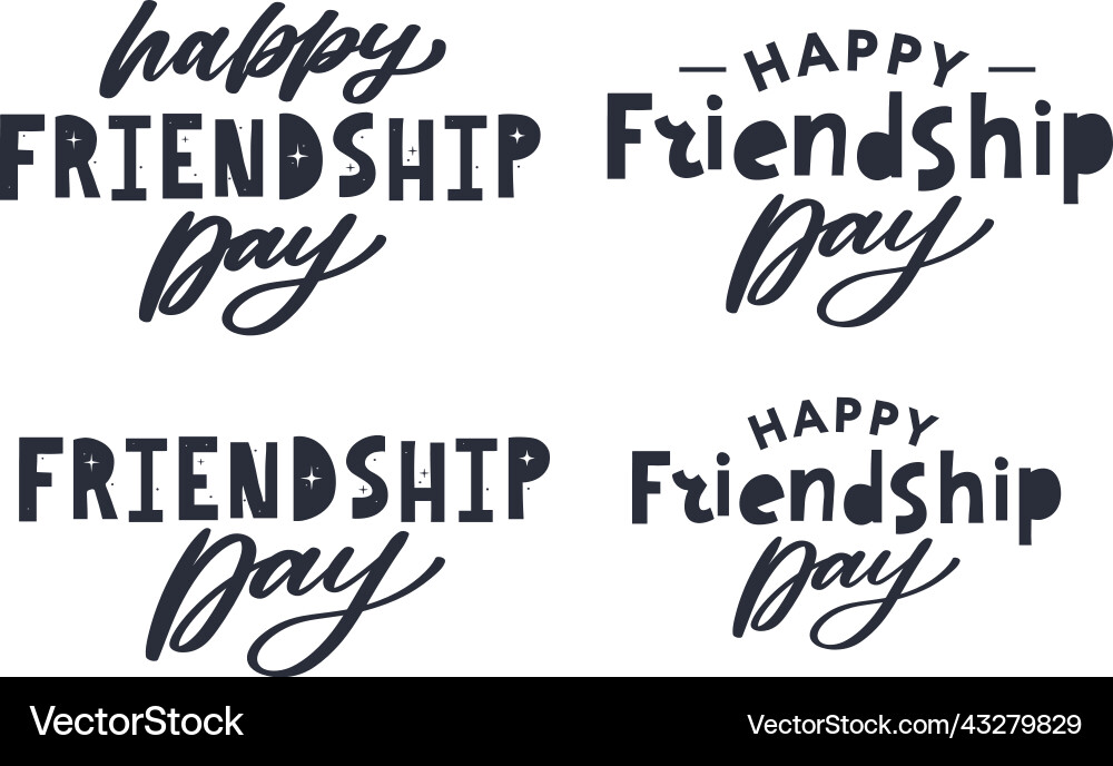 Friendship day with text and elements Royalty Free Vector