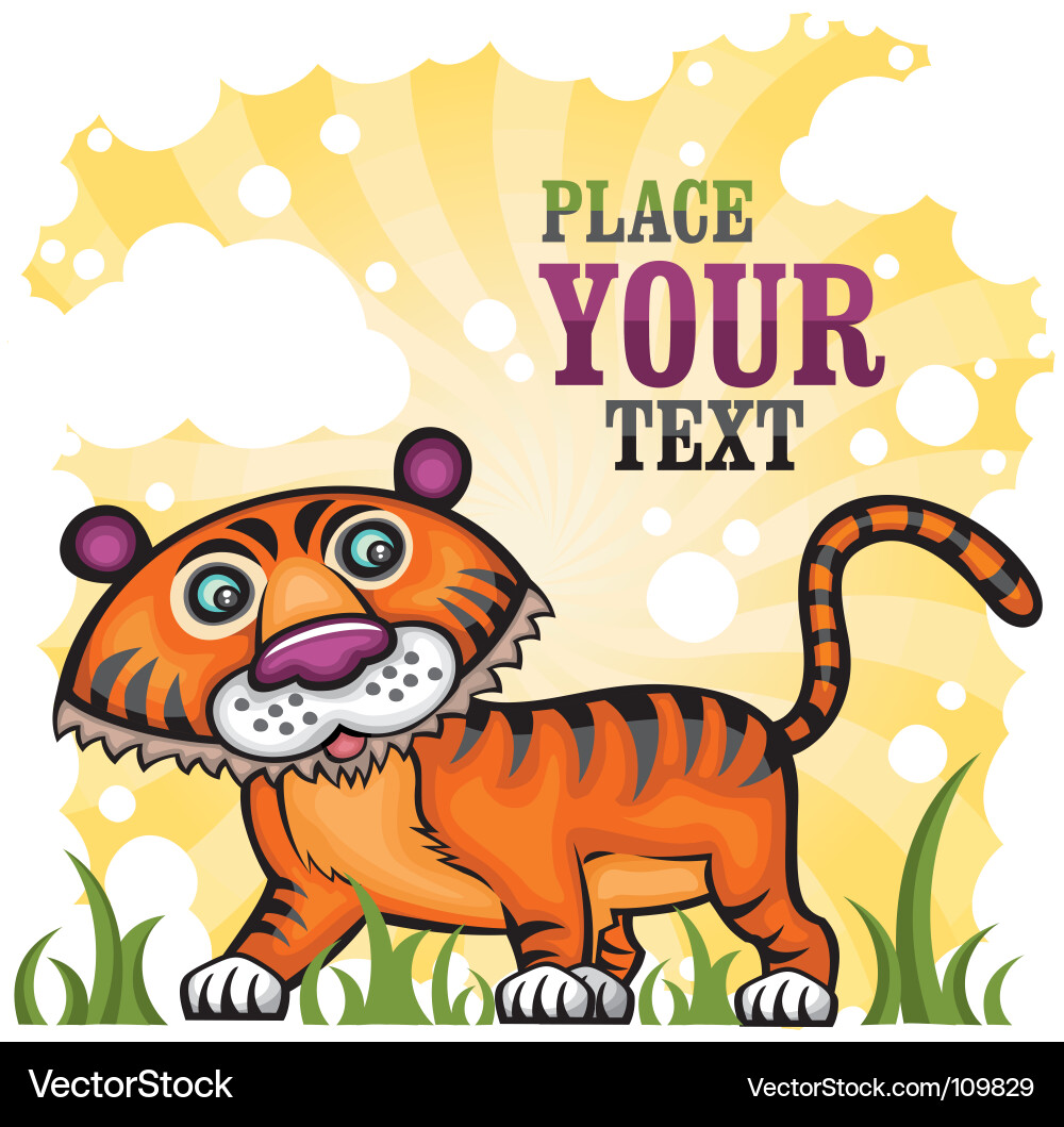 Funny tiger Royalty Free Vector Image - VectorStock