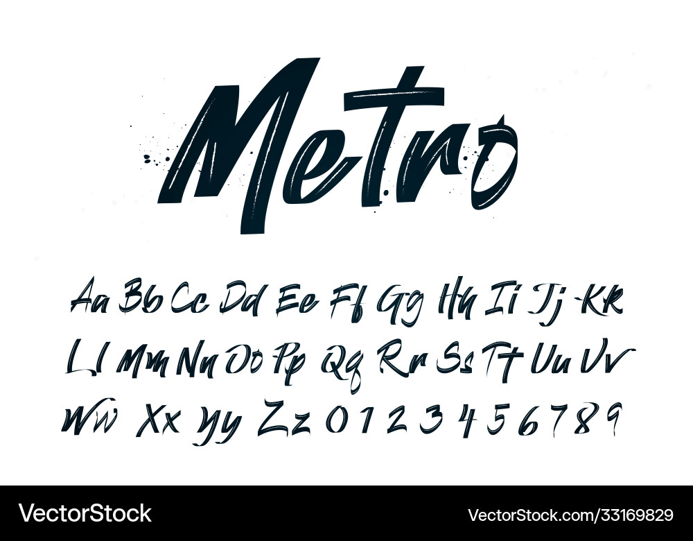 Handwritten Brush Script Calligraphy Royalty Free Vector