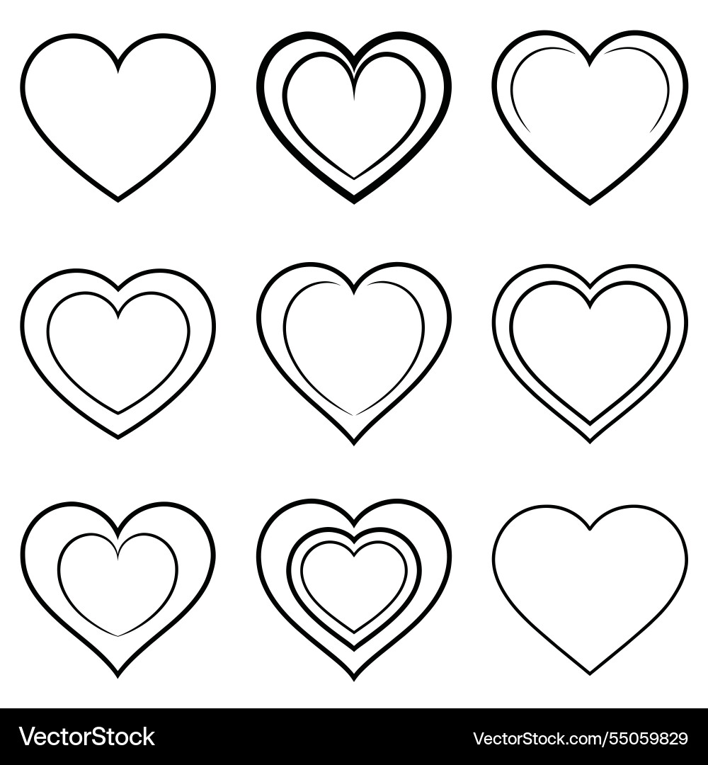 Heart line art Royalty Free Vector Image - VectorStock
