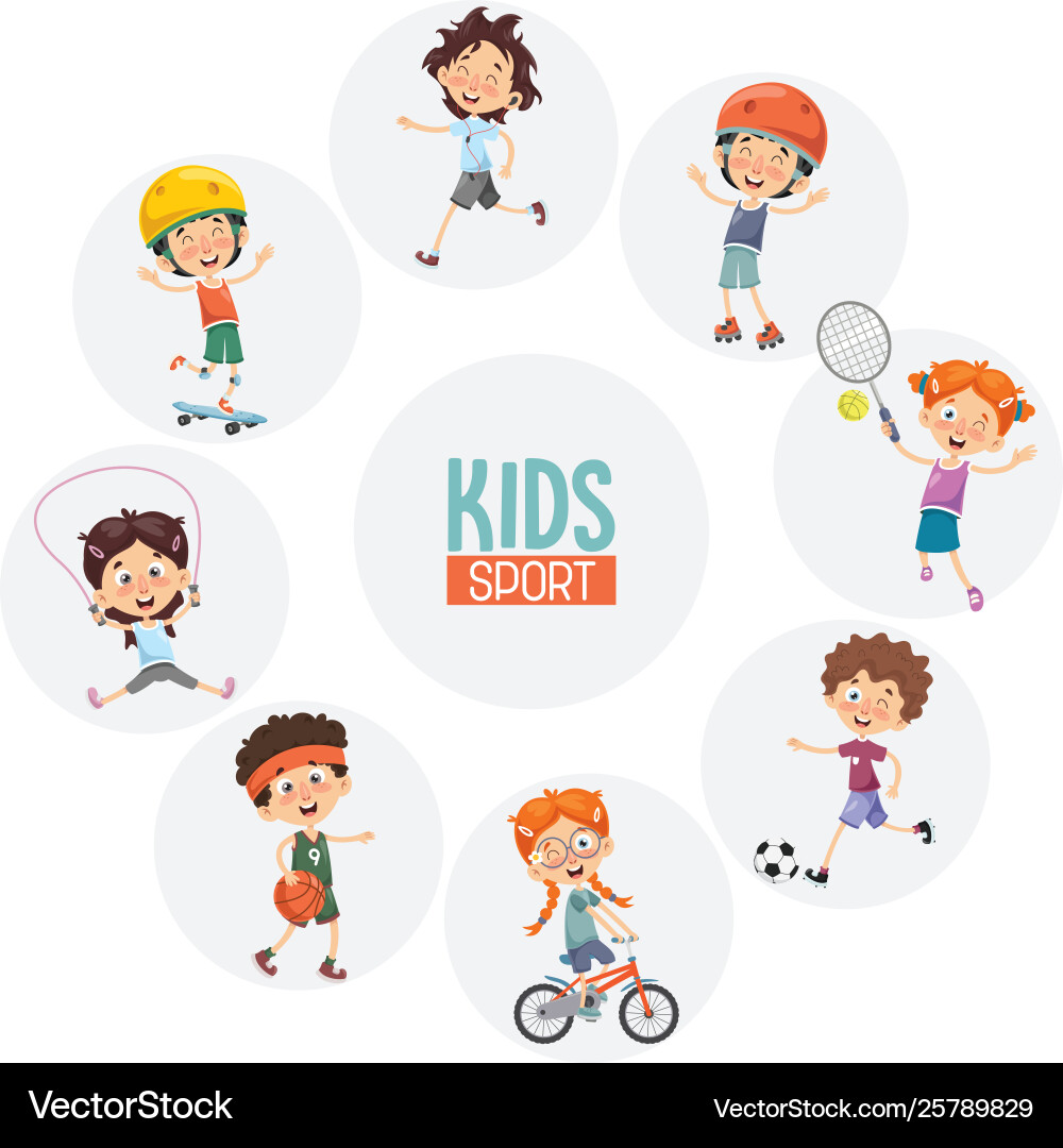 Kids making sport Royalty Free Vector Image - VectorStock