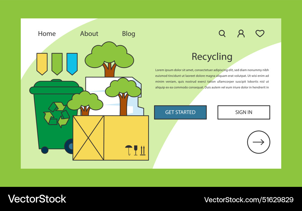 Sustainability web banner or landing page paper Vector Image