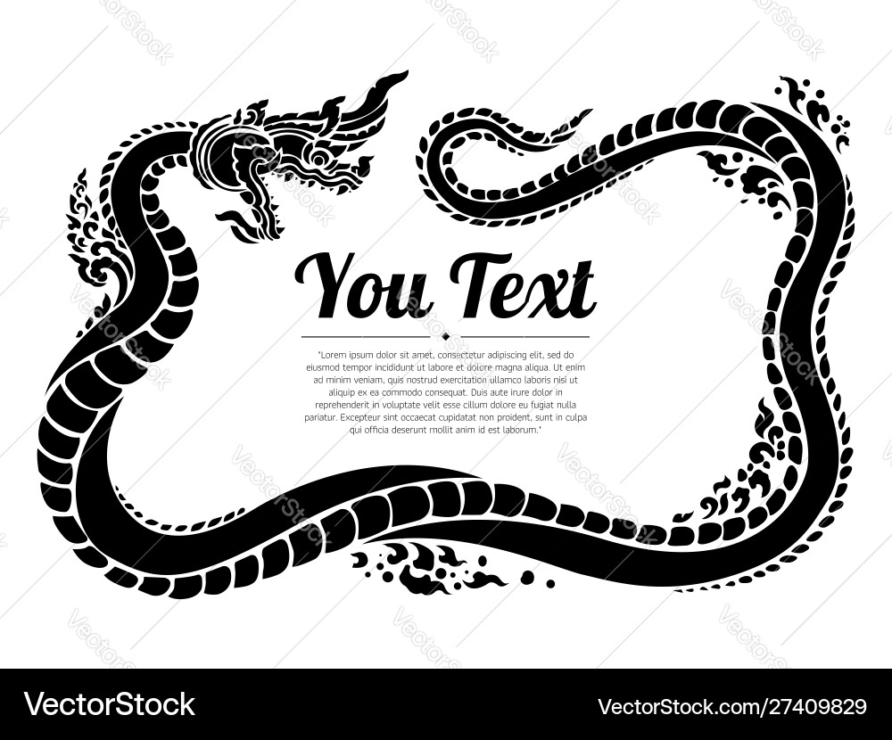 Thai naga isolate line Royalty Free Vector Image
