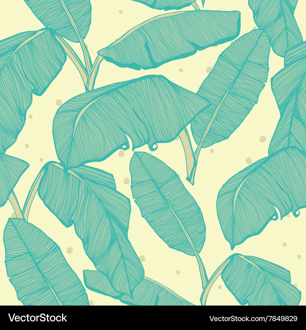 Tropical Palm Leaves Seamless Pattern Royalty Free Vector