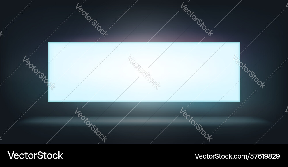 White Light Box on Dark Background Royalty Free Vector Image