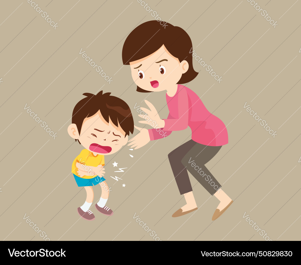 Comforting sad children with parent 3 Royalty Free Vector