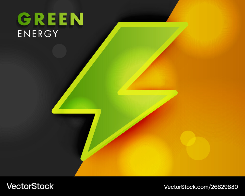 Electro power green energy symbol on bright Vector Image