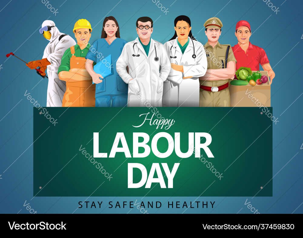 Happy labour day or international workers Vector Image