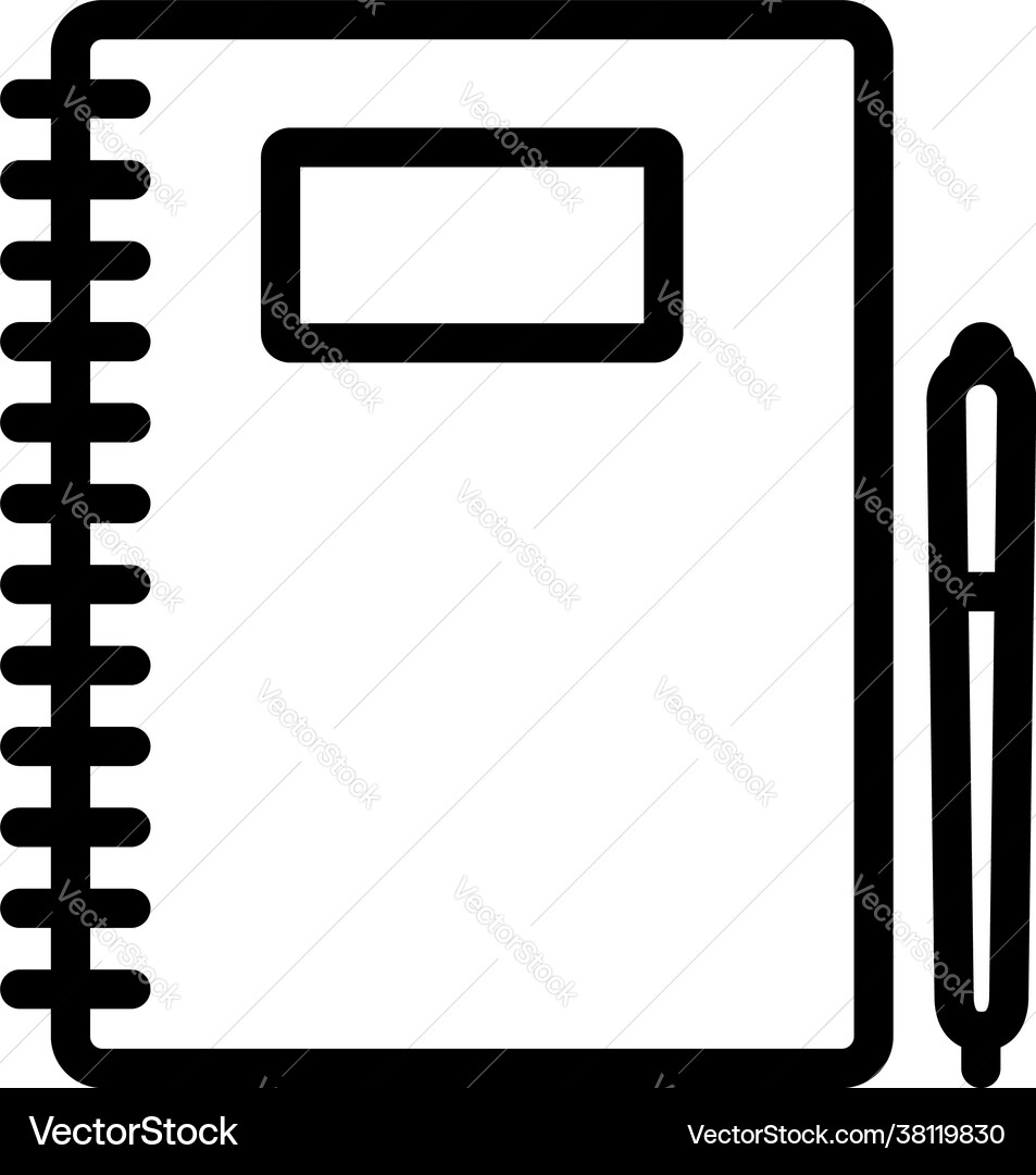 Icon exercise book Royalty Free Vector Image - VectorStock