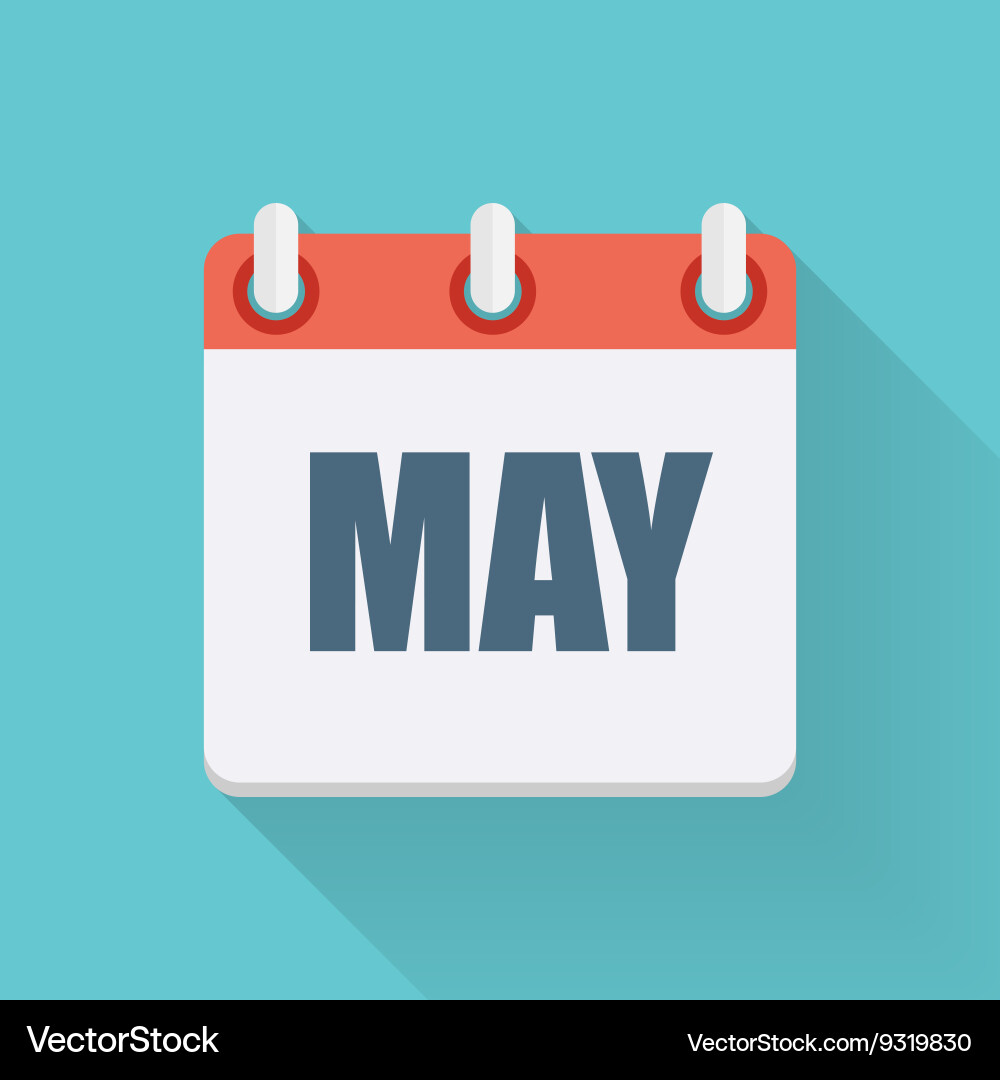 May dates flat icon with long shadow Royalty Free Vector May dates flat icon with long shadow Royalty Free Vector
