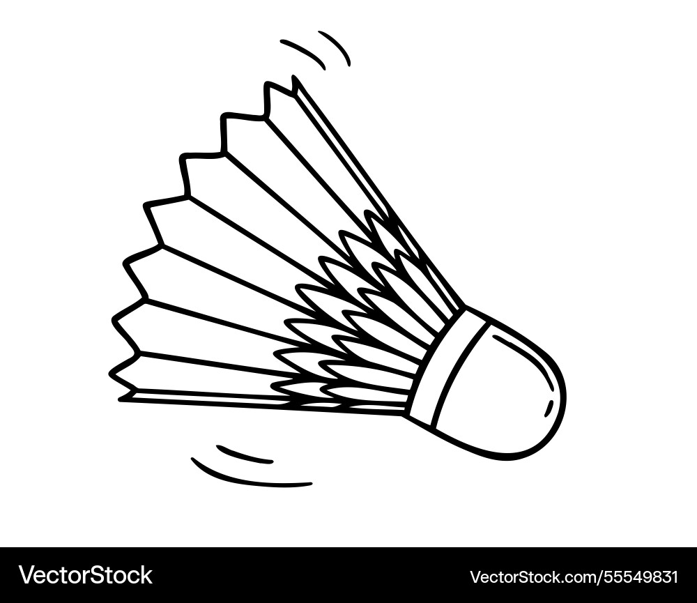Badminton shuttlecock doodle hand drawn icon Vector Image
