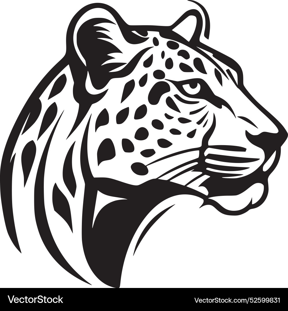 Cheetah - black and white isolated icon Royalty Free Vector