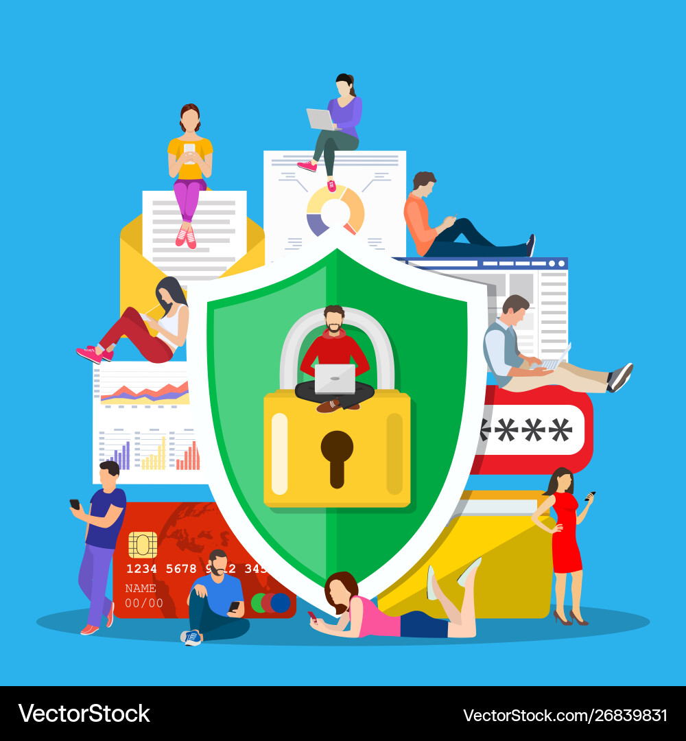 Data protection concept Royalty Free Vector Image