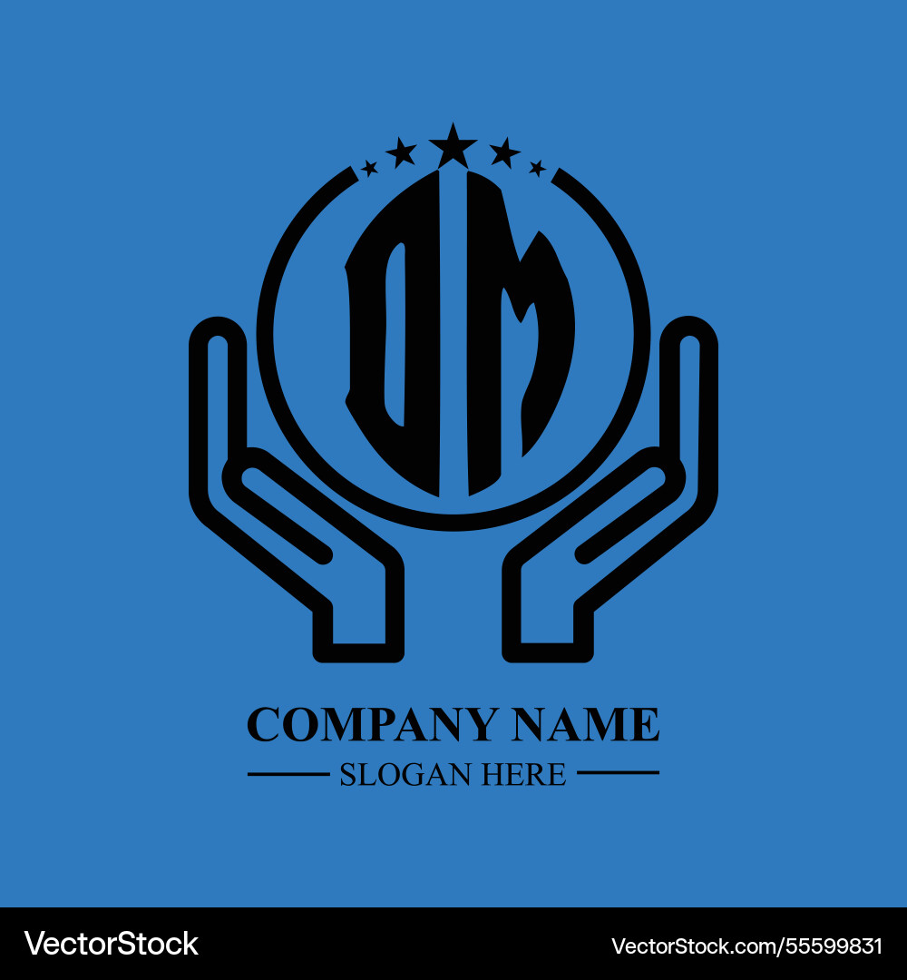 Dm initials modern logo design featuring held Vector Image