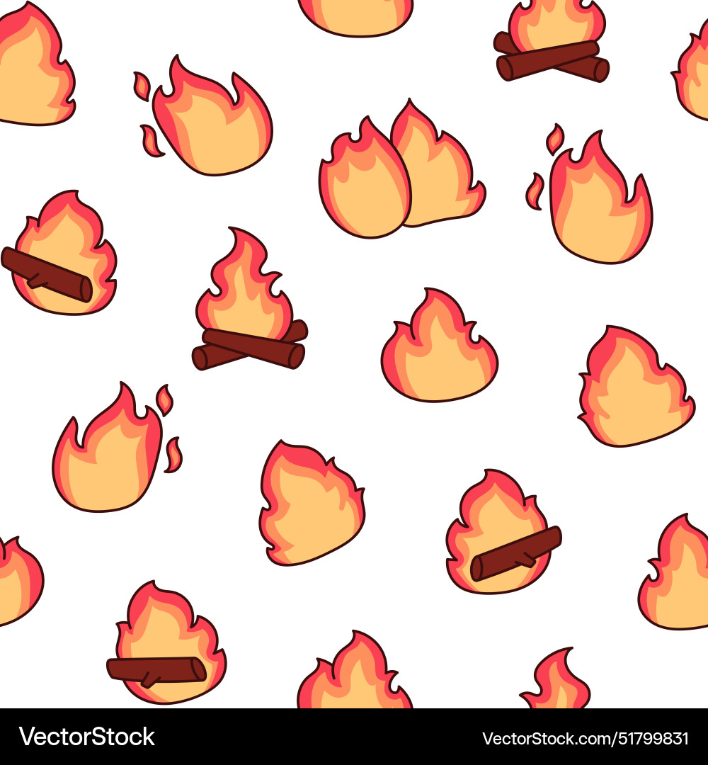 Fire flame seamless pattern Royalty Free Vector Image