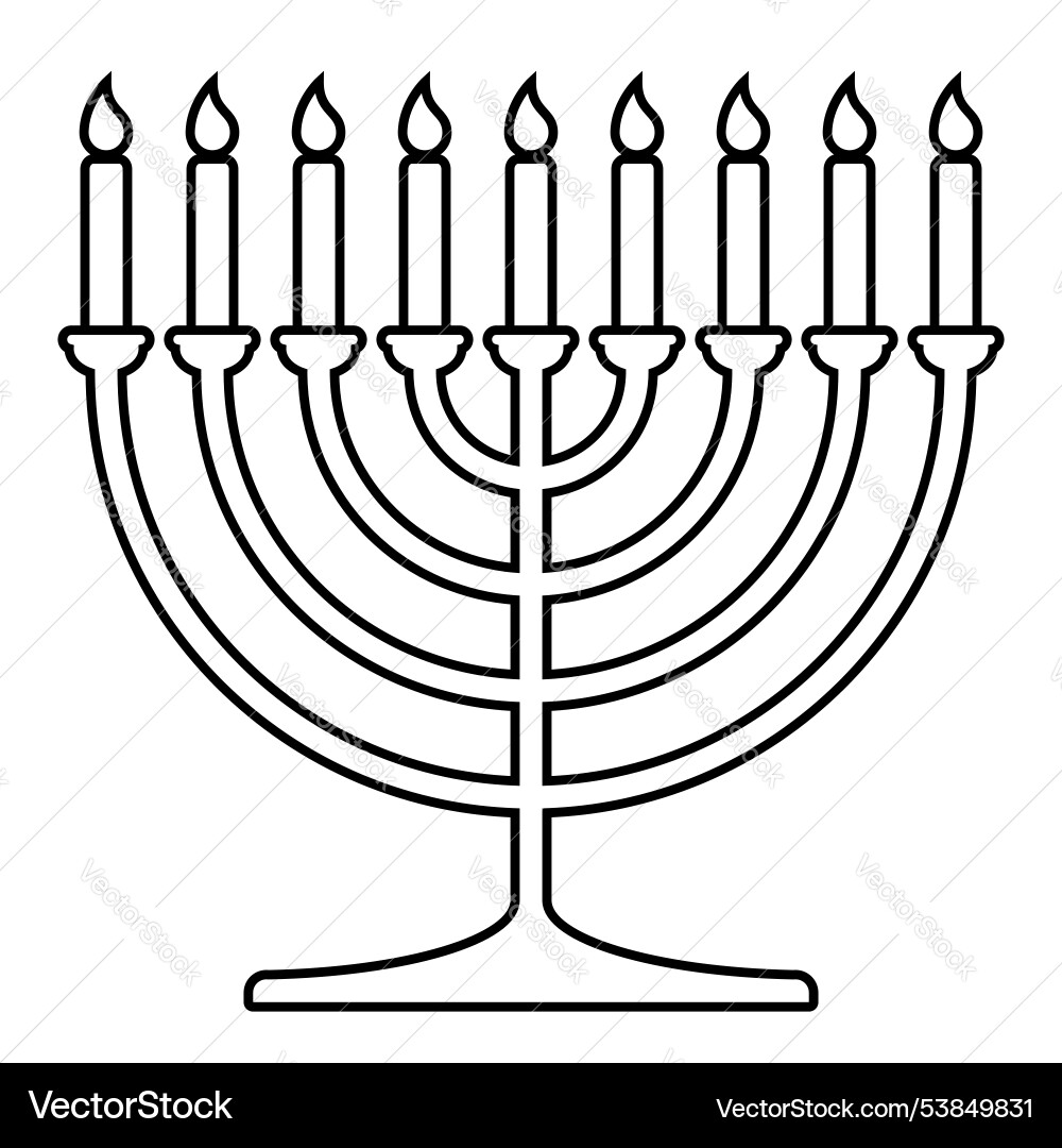 Hanukkah Menorah Silhouette Royalty Free Vector Image