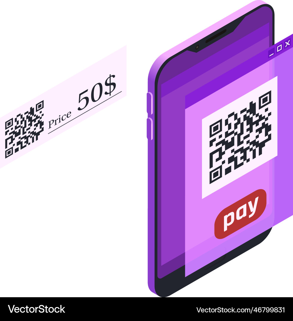 Qr-Code-Zahlungssymbol Lizenzfreies Vektorbild